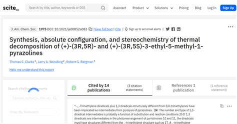 Citation Report Synthesis Absolute Configuration And Stereochemistry Of Thermal