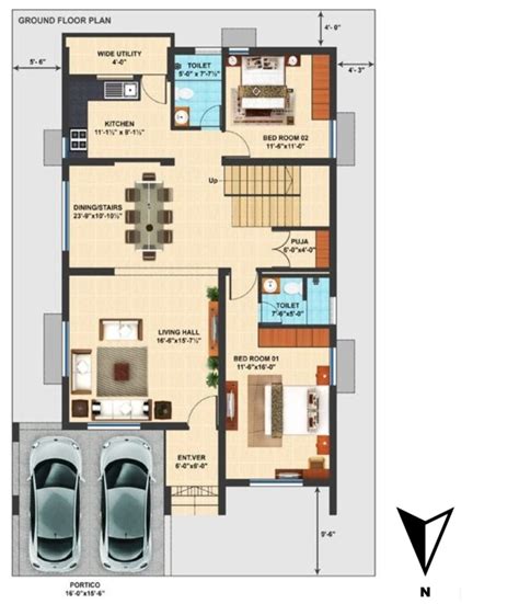 Vastu House Plans North Facing 2 Bhk House Plans As Per Vastu Shastra