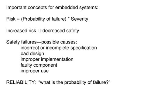 Ppt Risk Analysis For Embedded Systems Safety Reliability And Robust Design Powerpoint