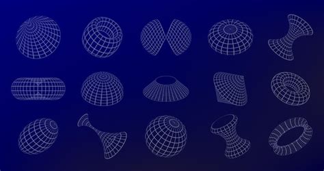 Premium Vector Wireframe Geometric Shapes Grid Retrofuturistic Shapes Arranged In Perspective