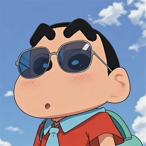 蜡笔小新戴墨镜治愈系少年头像图片