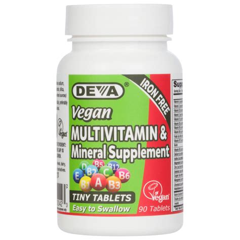 Deva Vegan Tiny Tablets Multivitamin And Mineral Iron Free Shop Vegan