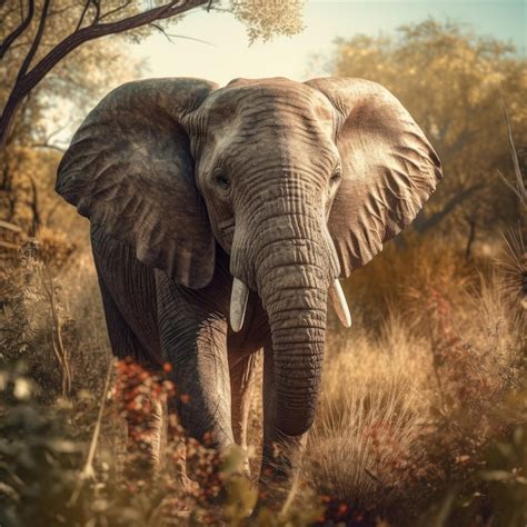Premium Ai Image Elephant In Natural Habitat Generative Ai