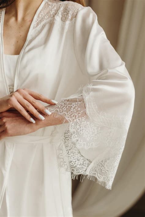 Silk Satin Bridal Robe Ivory Wedding Robe Bridal Getting Ready Outfit Bridal Party Robe Etsy