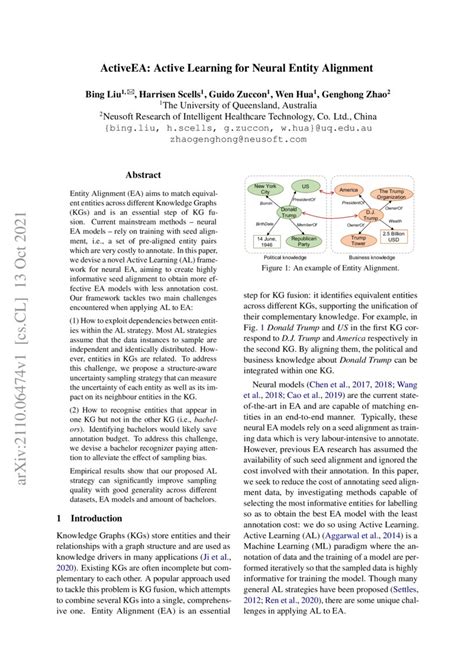 Activeea Active Learning For Neural Entity Alignment Deepai