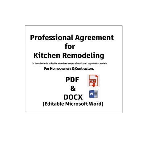 Kitchen Remodeling Agreement Template Tayara Home