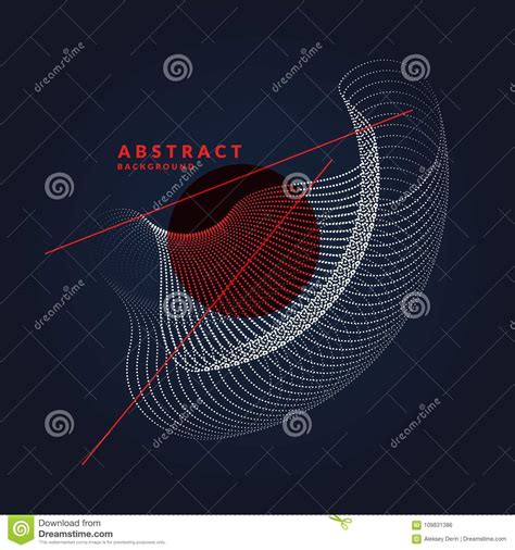 Vector Abstract Background With Dynamic Waves Line And Particles Stock Vector Illustration