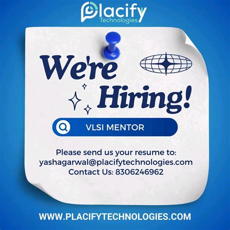 🌟 Looking For A Vlsi Mentor At Placify Technologies 🌟 Hello Linkedin
