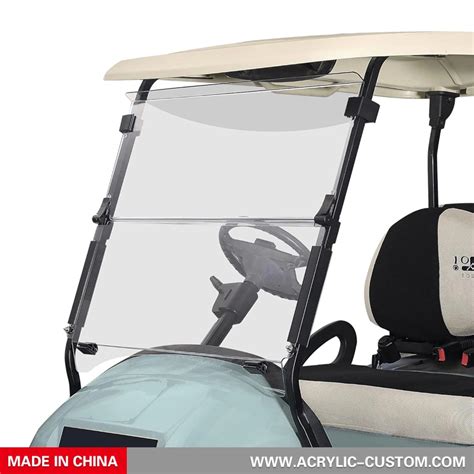 10l0l Golf Cart Windshield Acrylic Tinted Fold Down Windshield