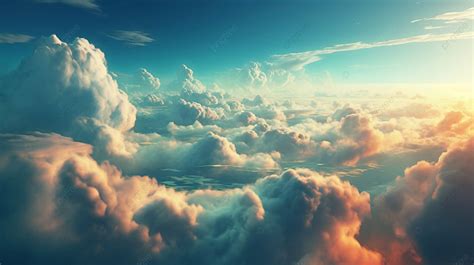 Colorful Clouds Floating Clouds Cartoon Clouds Sky Background Sea Of Clouds Sky Clouds