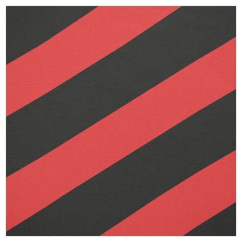 Red And Black Striped Pattern Fabric Zazzle