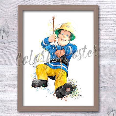 Fireman Sam Poster Set Of 4 Fireman Sam Wall Decor Fellow Etsy