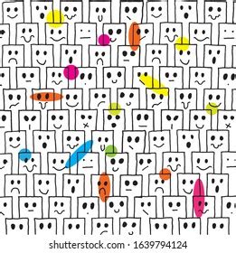 Cute Square Doodle Vector Line Stock Vector Royalty Free 1639794124