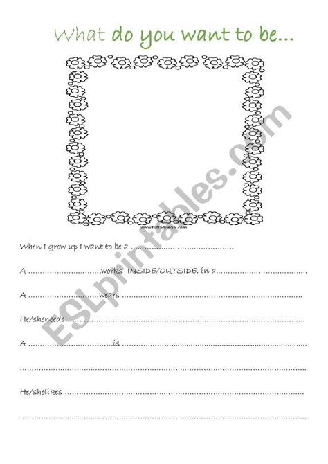What Do You Want To Be When You Grow Up Esl Worksheet By Cinella