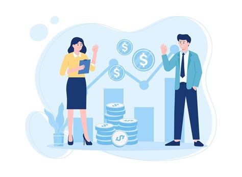 Colleagues Analyzing Growth Charts Concept Flat Illustration 38825866