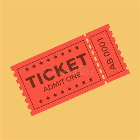 Ticket Icon Vector Illustration In The Flat Style Ticket Stub Isolated On A Background Stock