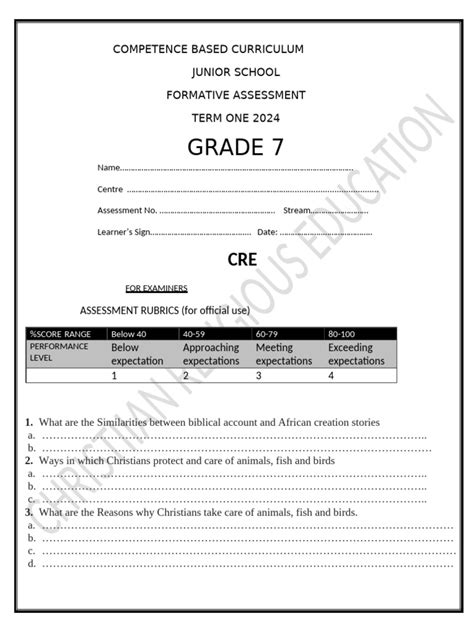Grade 7 Cre Qs4 Pdf