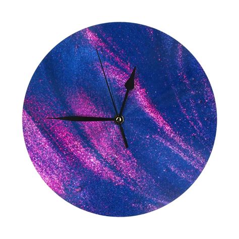 Wall Clock Neon Gradient Blue Wall Clocks Battery Operated Modern Wall