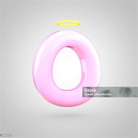 귀여운 천사 핑크 편지 헤일로와 대문자 O 0명에 대한 스톡 벡터 아트 및 기타 이미지 0명 3차원 형태 귀여운 Istock