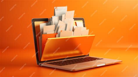 Premium Photo Computer Keyboard Notebook And Folder With Documents On