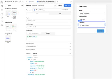 Write Data To SQL Databases Retool Docs