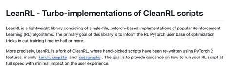 Leanrl Pytorch 기반의 강화학습rl을 위한 경량 라이브러리 Feat Cleanrl 읽을거리and정보공유