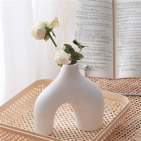 Ceramic Hollow Donut Vase Set Decor Yedwo Design Yedwo