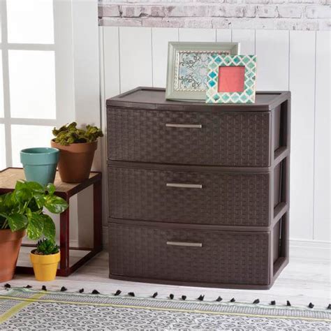 Sterilite 3 Drawer Wide Weave Tower Brown Dominion Appliances And