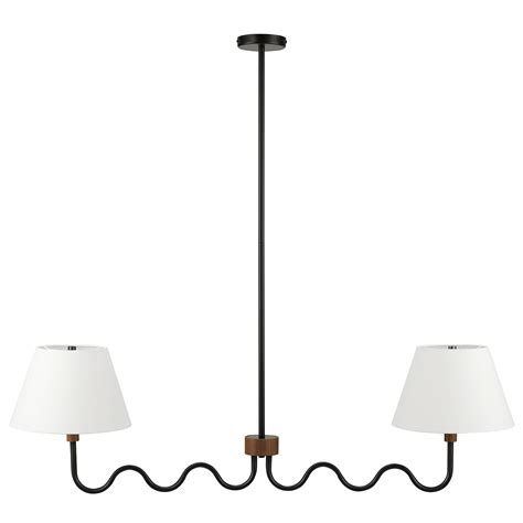 Sunlit Squiggle 2 Arm Pendant Light In Walnut And Black By Modway 1stopbedrooms