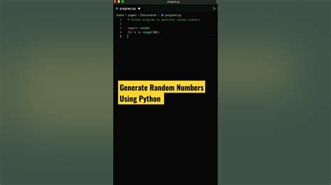 Python Program To Generate Random Numbers Shorts Coding Programming