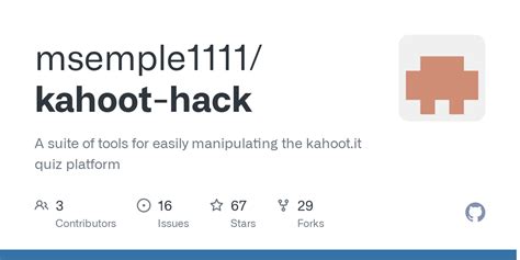 Github Msemple1111 Kahoot Hack A Suite Of Tools For Easily Manipulating The Kahoot It Quiz