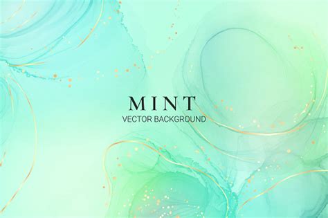 황금선과 브러쉬 얼룩이 있는 시안 민트 액정 대리석 수채화 배경 청록색 대리석 알코올 잉크 그리기 효과 로얄 우아함 수채화 벡터 결혼식 초대장 금 금속에 대한 스톡 벡터