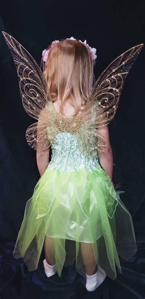 Gold Shimmery Butterfly Wings With Lots Of Rhinestones Fairy Costume