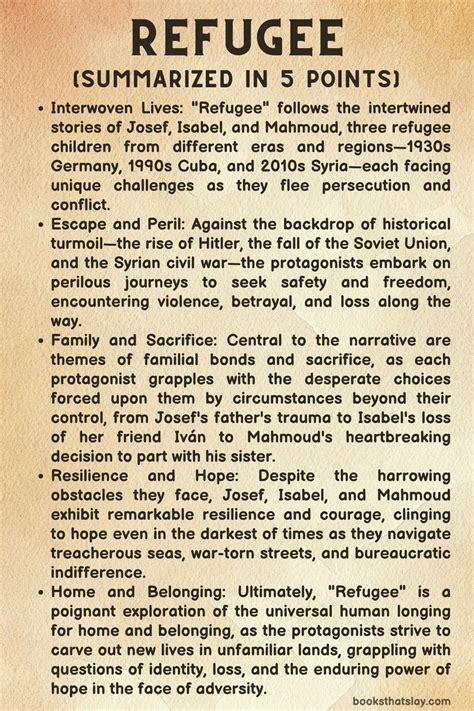 Refugee Summary Characters And Themes Alan Gratz
