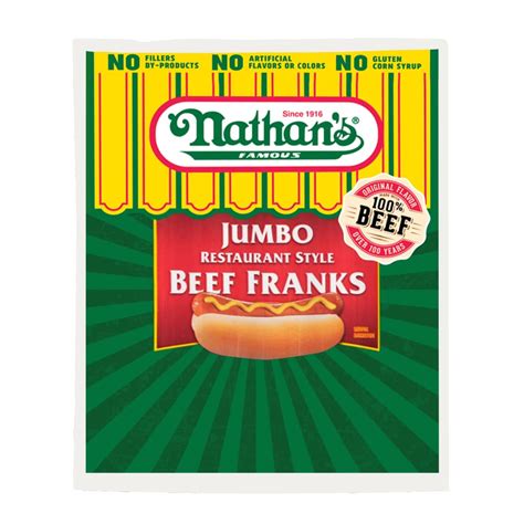 Nathans® Famous Jumbo Restaurant Style Beef Franks 12 Oz Smiths