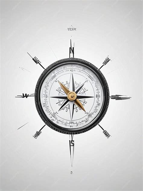 Floating Compass With Moving Needles Premium Ai Generated Image
