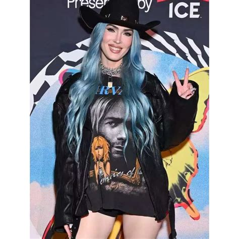 Coachella 2024 Megan Fox Black Leather Jacket