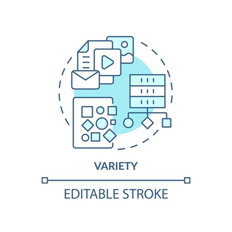 Variety Turquoise Concept Icon Big Data Characteristic Abstract Idea Thin Line Illustration