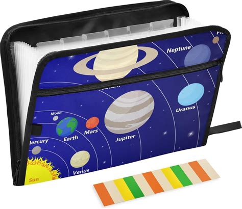 Solar System Planets Expanding File Folder For Documents A4 Letter Size Accordion File Organizer