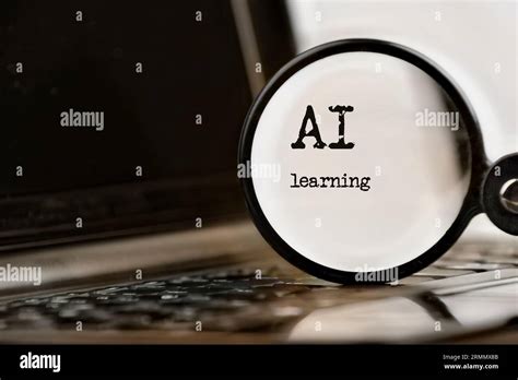 Ai Learning Technology Demonstrated With Laptop Text And Magnifying Glass Command Prompt And