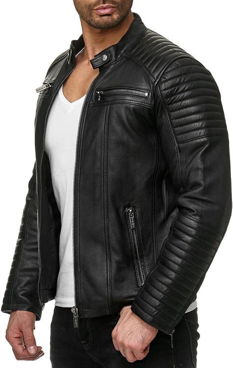 Redbridge Chaqueta De Hombres Cuero Sintético Moda Casual Negro Amazon