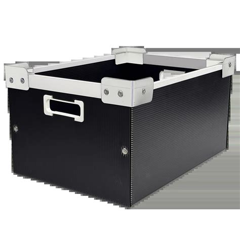 30l Stackable Tote Box Black Reusable Box