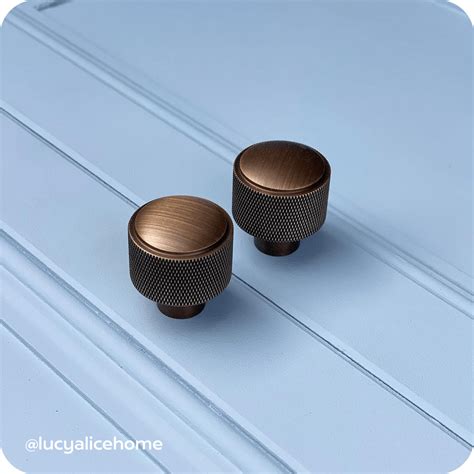 Antique Brass Knurled Cabinet Knob Knurled Cabinet Hardware Plank