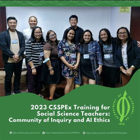 CSSP Extramural Training Seminar For Social Science Teachers Community Of Inquiry And AI Ethics