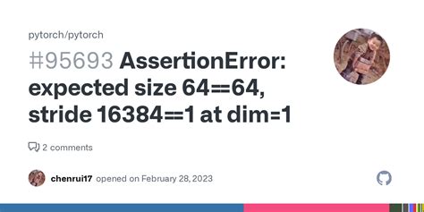 Assertionerror Expected Size 6464 Stride 163841 At Dim1 · Issue 95693 · Pytorchpytorch