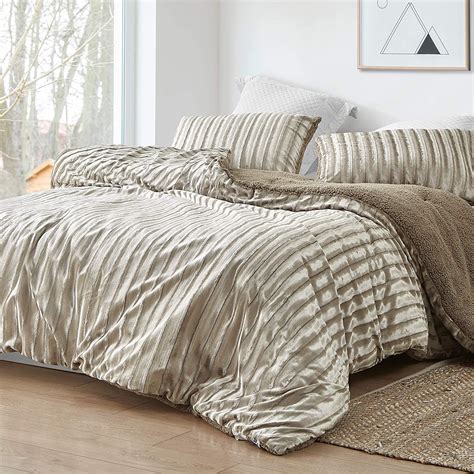 Velvet Crush Coma Inducer Oversized Comforter Set Champagne Navy