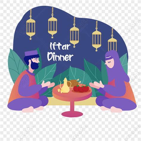 Eid Mubarak Iftar Dinner Lantern Illustration Character Star Eid