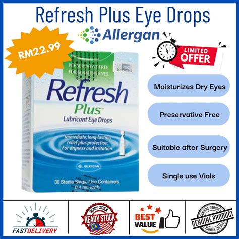 Refresh Plustears Lubricant Eye Drops 30 X 04ml15ml Shopee Malaysia