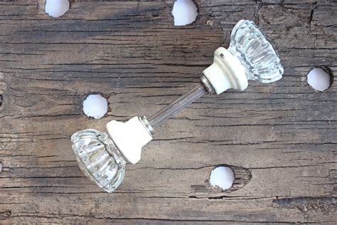 Vintage Glass Door Knob Set Cottage Style Home Decor Mendez Manor