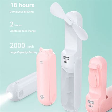 Handheld Folding Electric Fan Usb Desktop Fan Mobile Phone Power Bank Mini Portable Small Fan